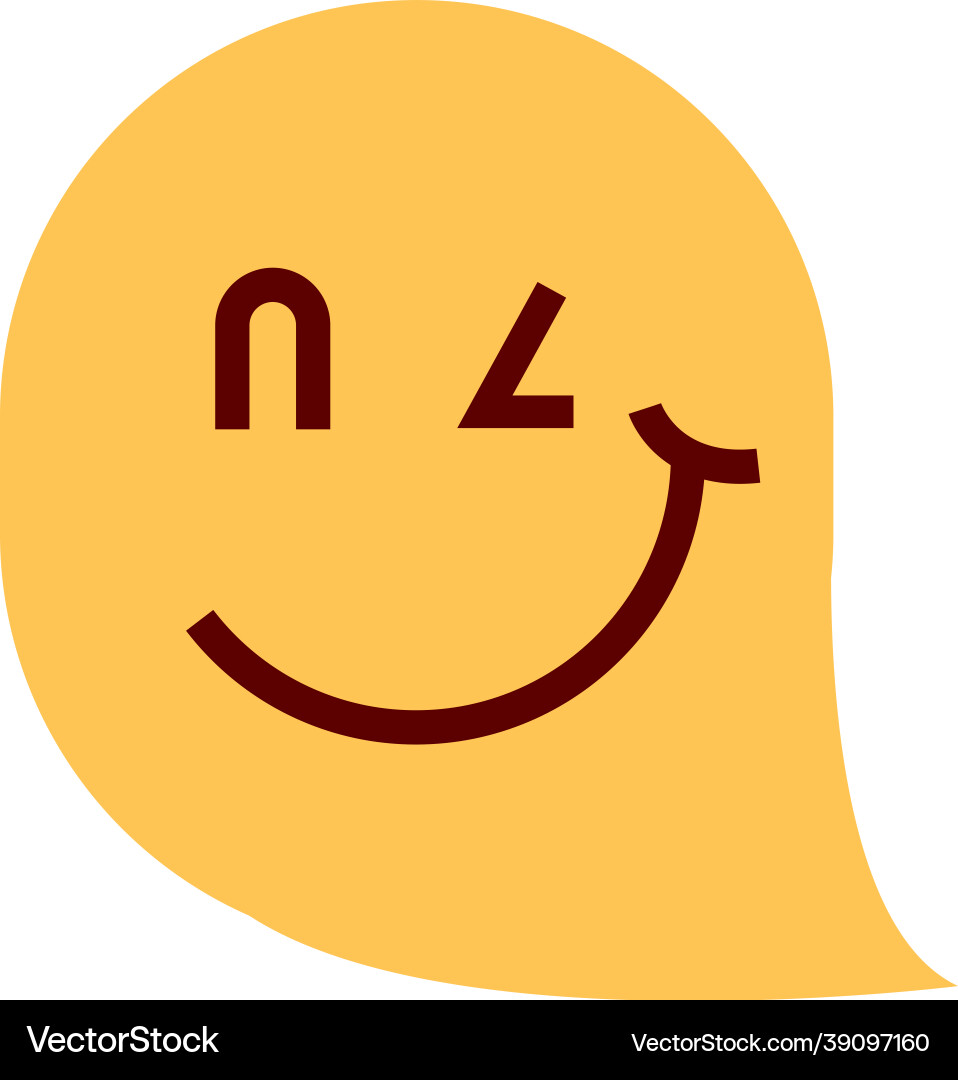 Smile wink expression Royalty Free Vector Image