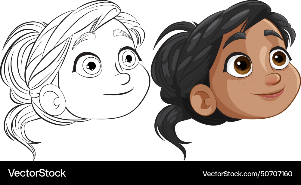 Two stages of a character process Royalty Free Vector Image