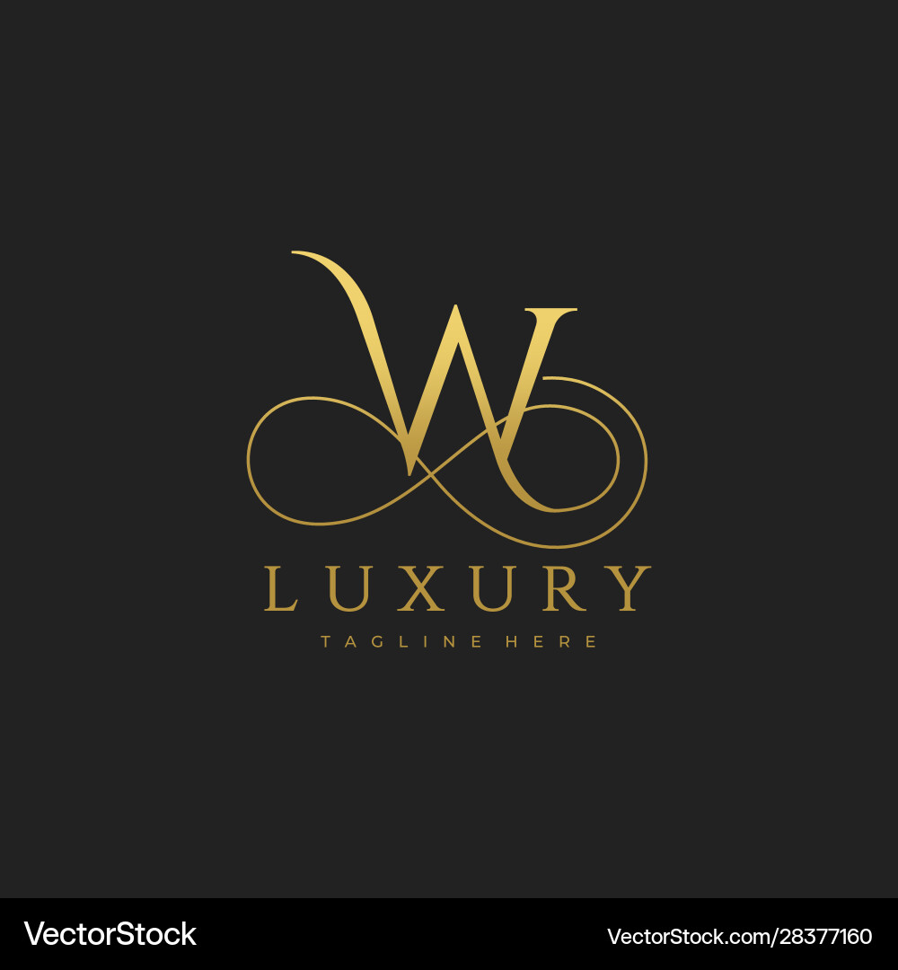 W luxury letter logo design Royalty Free Vector Image