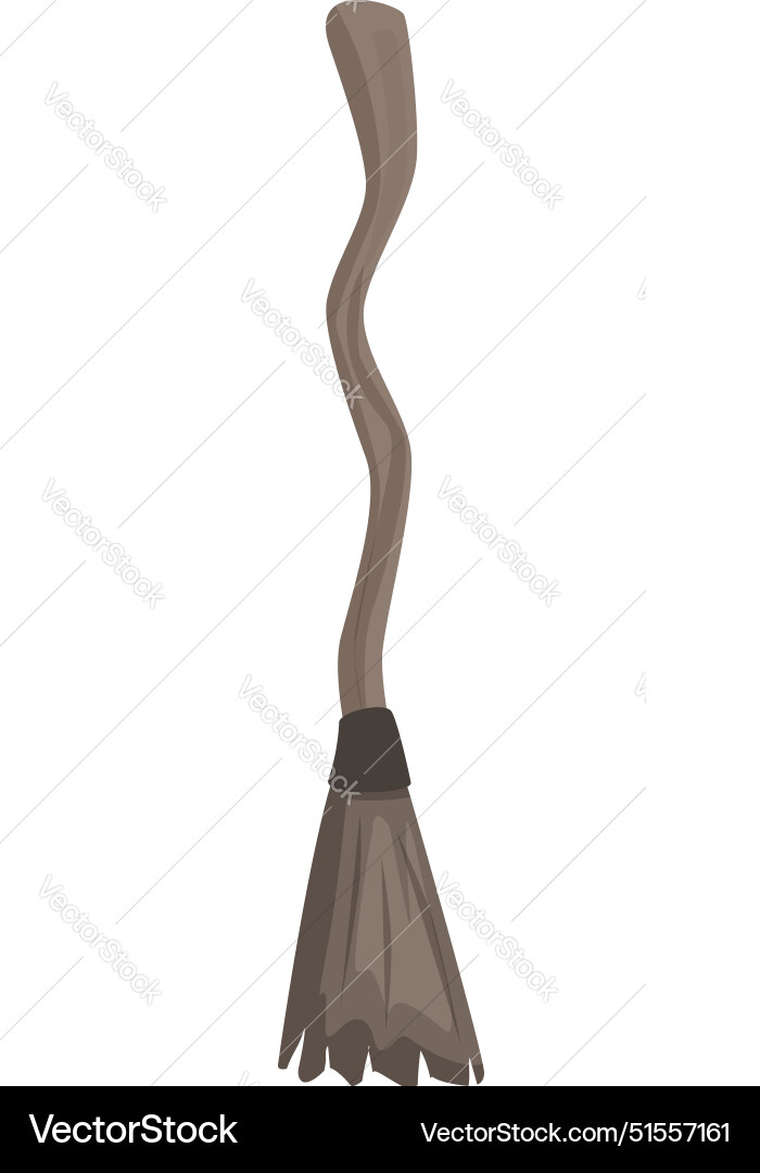 A crooked brown witches broomstick Royalty Free Vector Image
