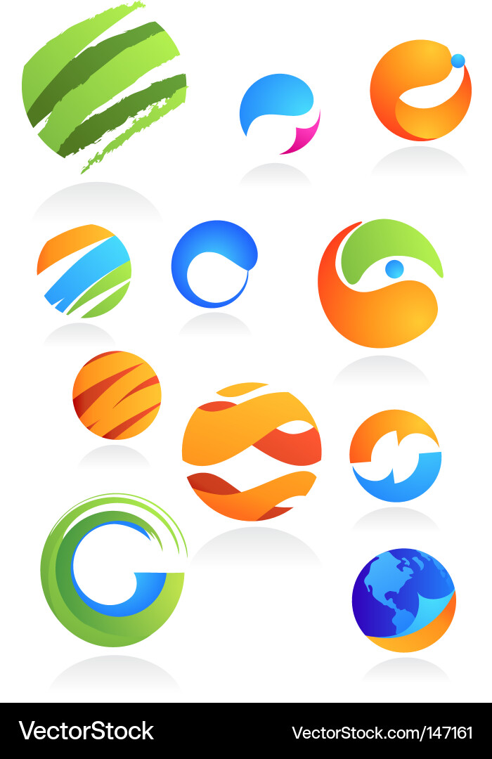 Abstract icons and logos Royalty Free Vector Image