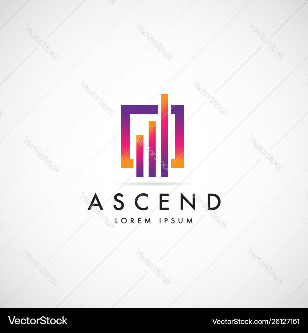 Colorful increase logo design template Royalty Free Vector