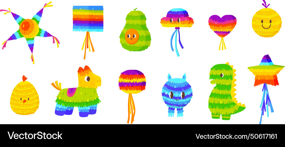 Colorful Mexican Pinatas Royalty Free Vector Image