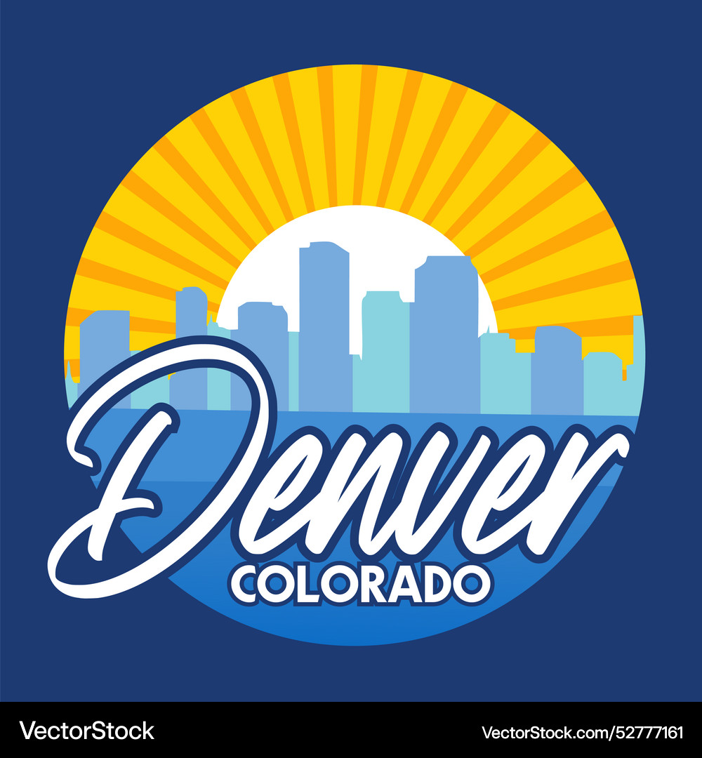 Denver colorado with blue sky background Vector Image
