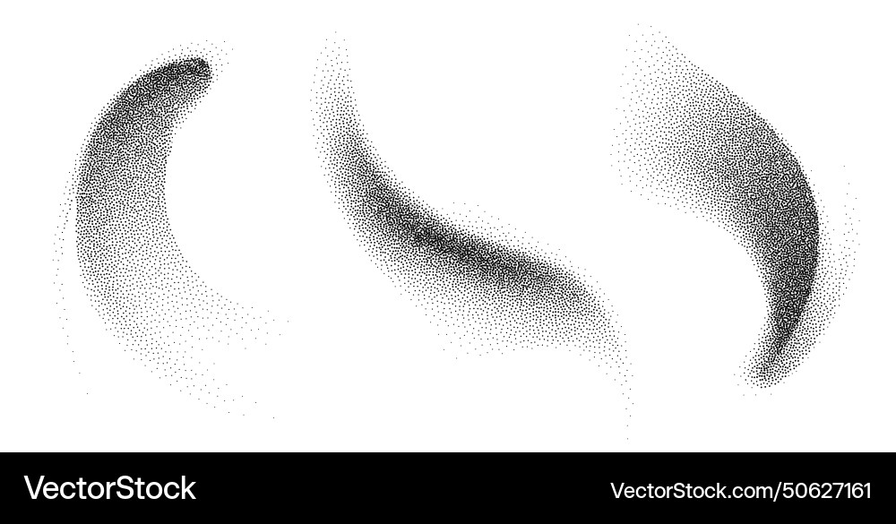 Dotwork abstract shapes black grain texture Vector Image
