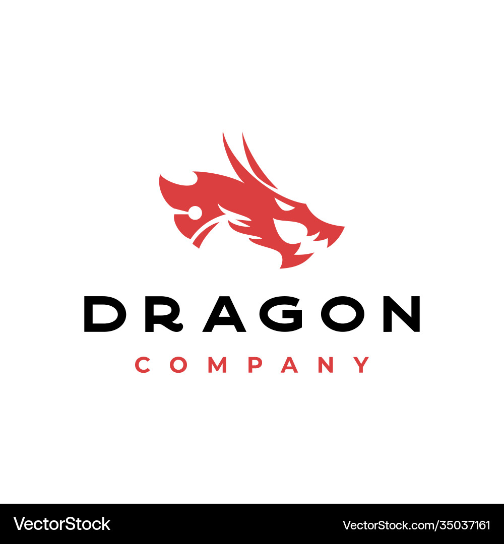 Dragon silhouette logo design Royalty Free Vector Image
