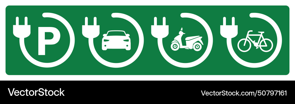 Electric charging point icons Royalty Free Vector Image