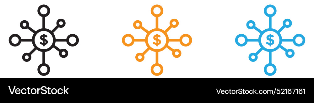 Financial scheme icon logo set collection for web Vector Image