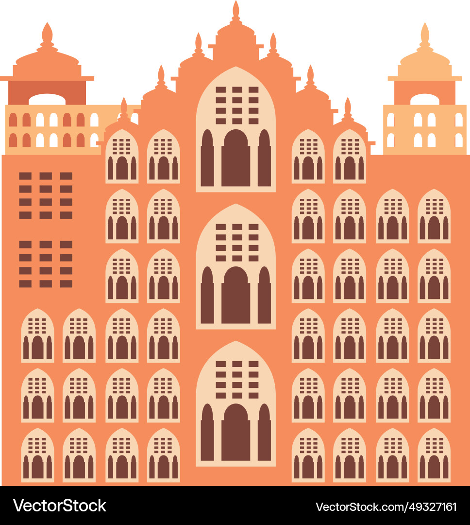 India hawa mahal jaipur monument Royalty Free Vector Image
