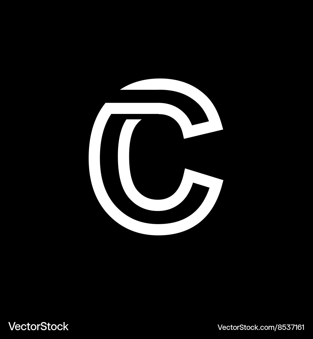 Letter c from the white interwoven strips Vector Image