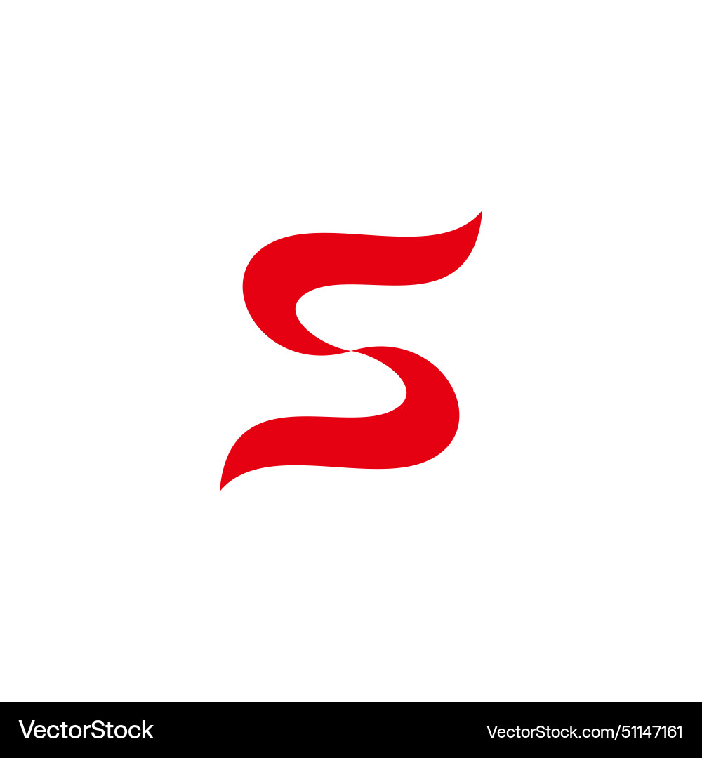 Letter s ribbon curves fly logo Royalty Free Vector Image