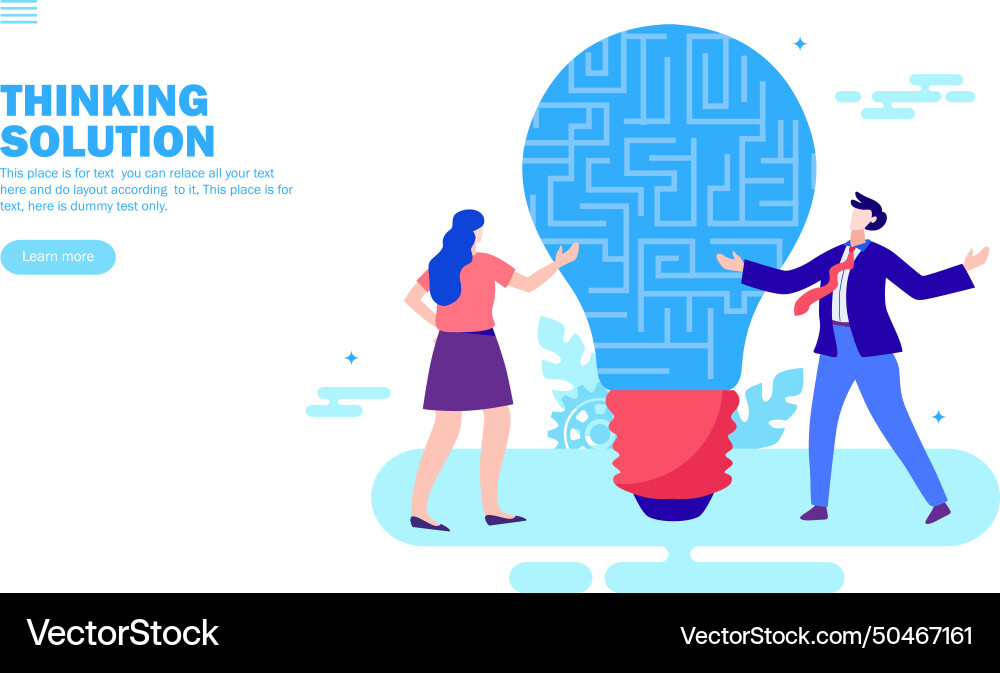People looking at maze bulb idea Royalty Free Vector Image