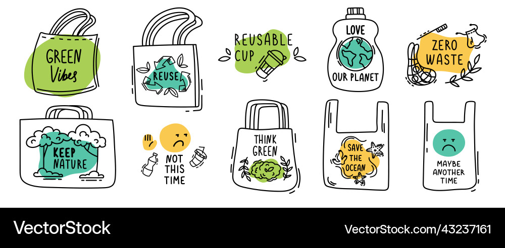 Recycling zero waste concept Royalty Free Vector Image