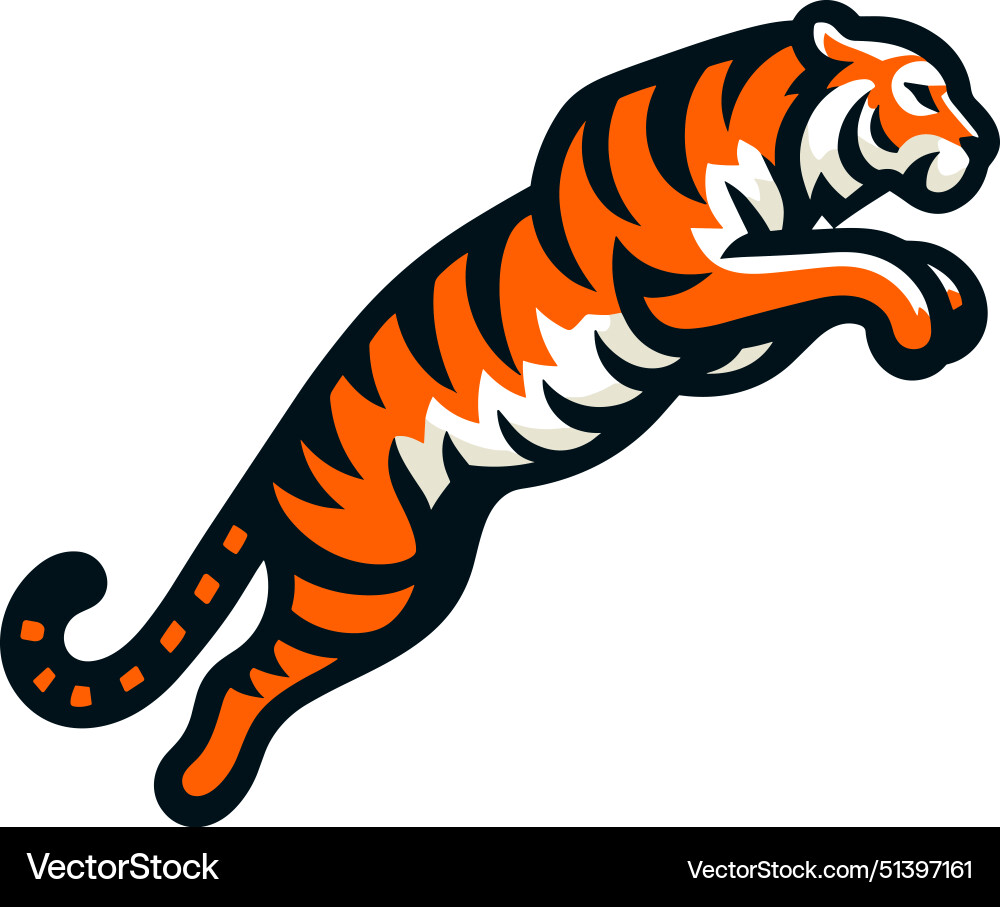 Tiger logo head standing Royalty Free Vector Image