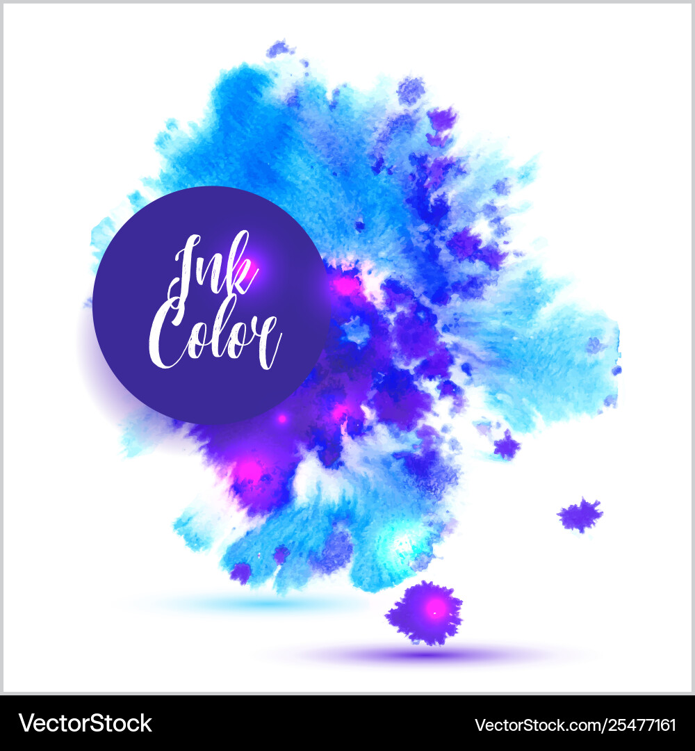Watercolored Blue Violet Splash Royalty Free Vector Image