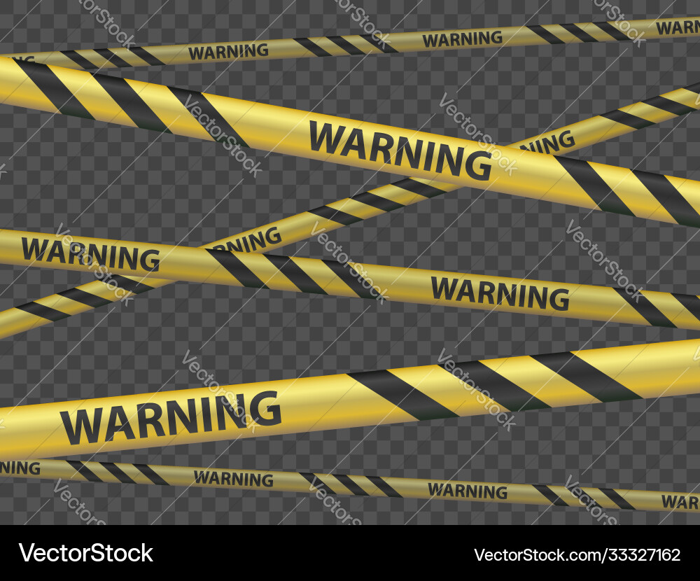 Cordon tape with word warning template Royalty Free Vector