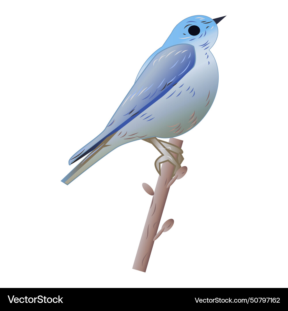 Cute little blue bird Royalty Free Vector Image