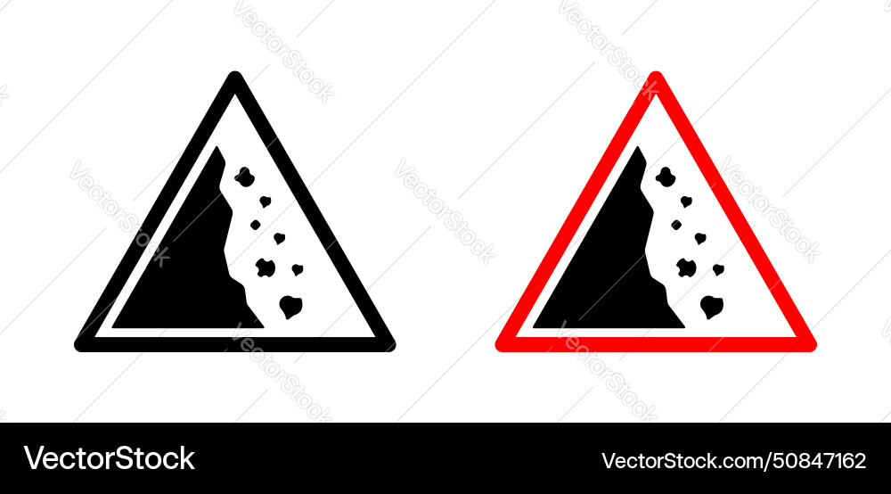Falling Rocks Road Sign