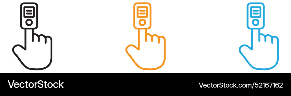 Fingertip pulse oximeter icon logo set collection Vector Image