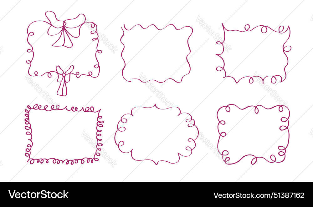 Frames set in hand-drawn style this collection Vector Image