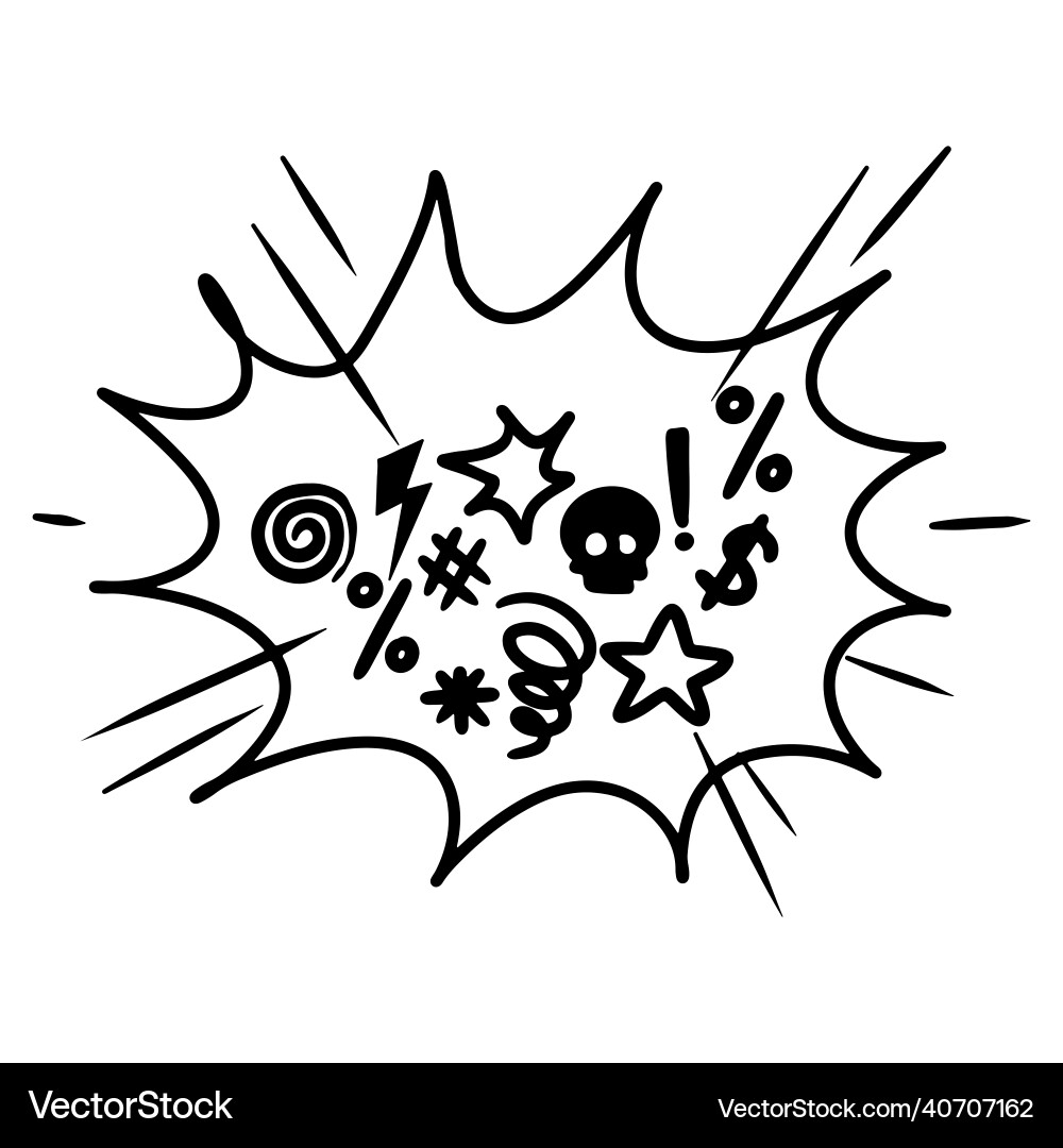 Hand drawn doodle swearing isolated on white Vector Image