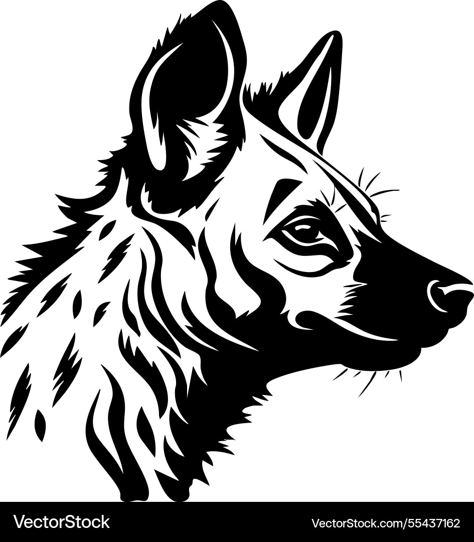 Hyena head isolated on white background Royalty Free Vector