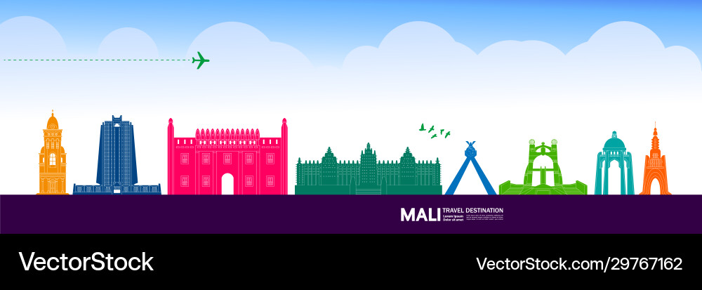 Mali travel destination grand Royalty Free Vector Image