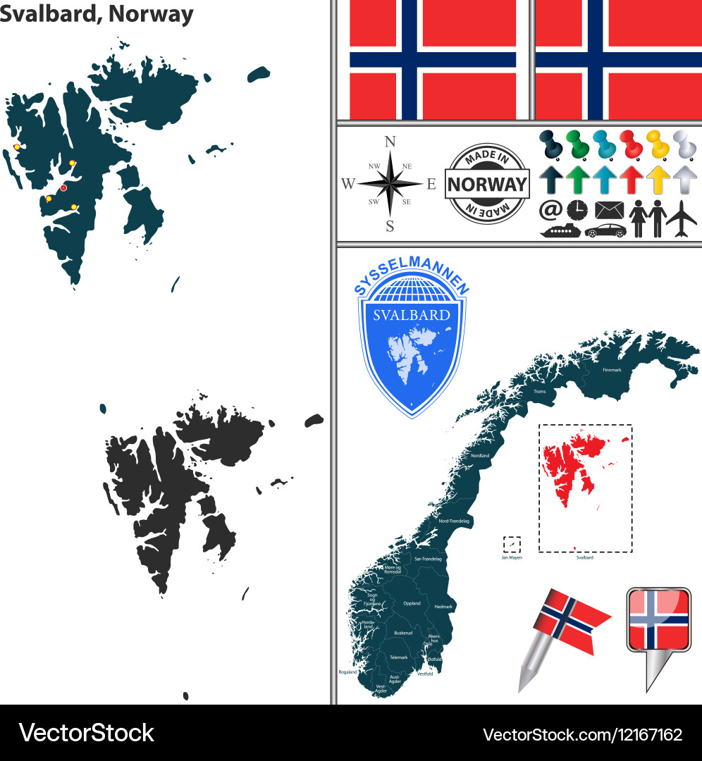 Map of svalbard Royalty Free Vector Image - VectorStock