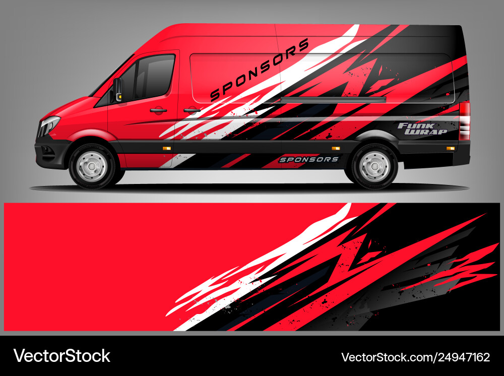 Modern Van Wrap Concept Royalty Free Vector Image