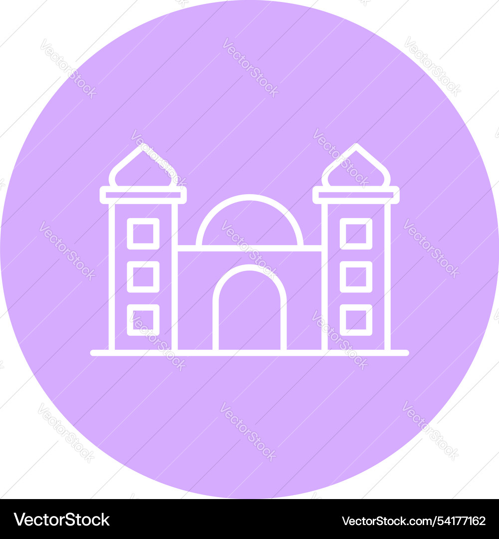 Mosque line circle icon Royalty Free Vector Image