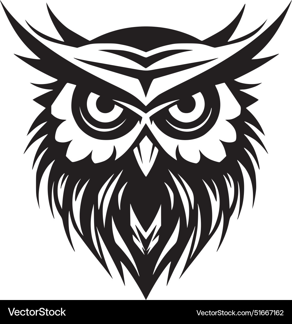 Owl - black and white Royalty Free Vector Image