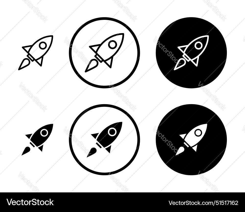 Rocket launch icon Royalty Free Vector Image - VectorStock
