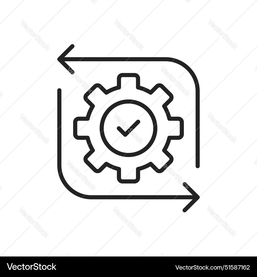 Simple thin line organization procedure pictogram Vector Image