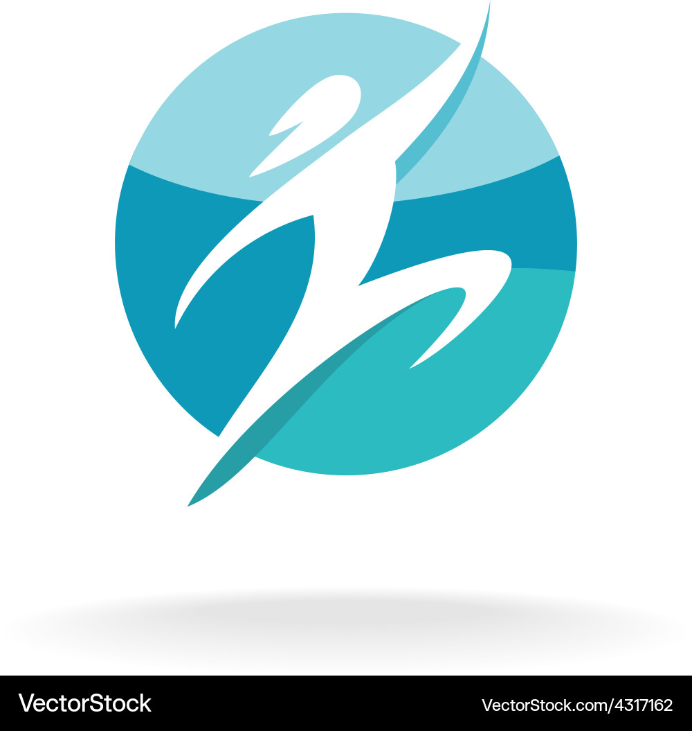 Sport human run and jump logo template man Vector Image