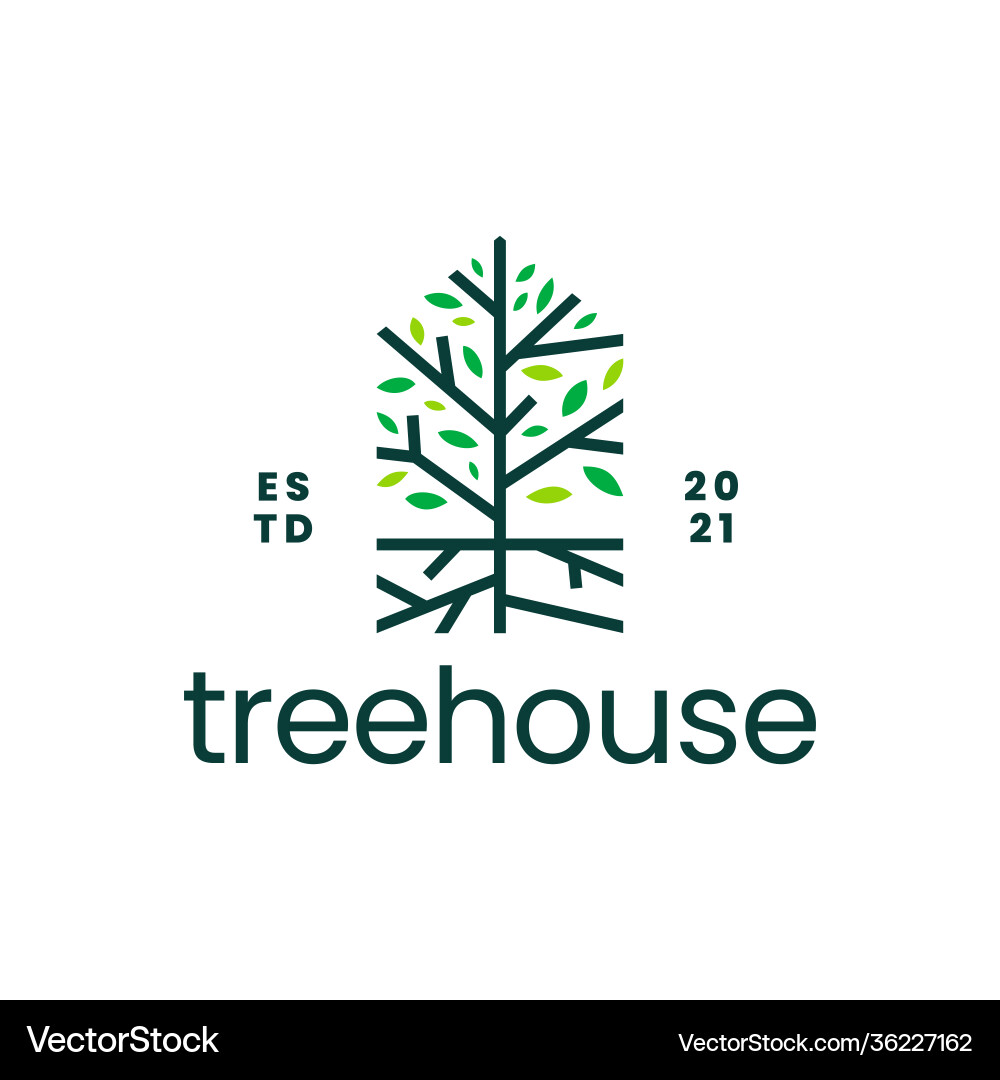 Tree Root Home Logo Royalty Free Vector Image - VectorStock