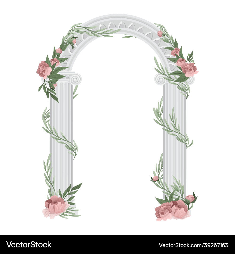 Antique greek columns arch composition Royalty Free Vector