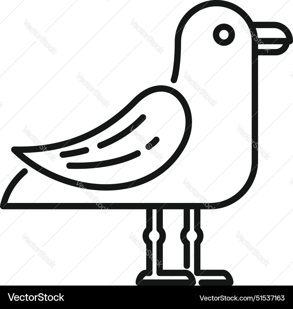 Bird standing simple lineart icon Royalty Free Vector Image