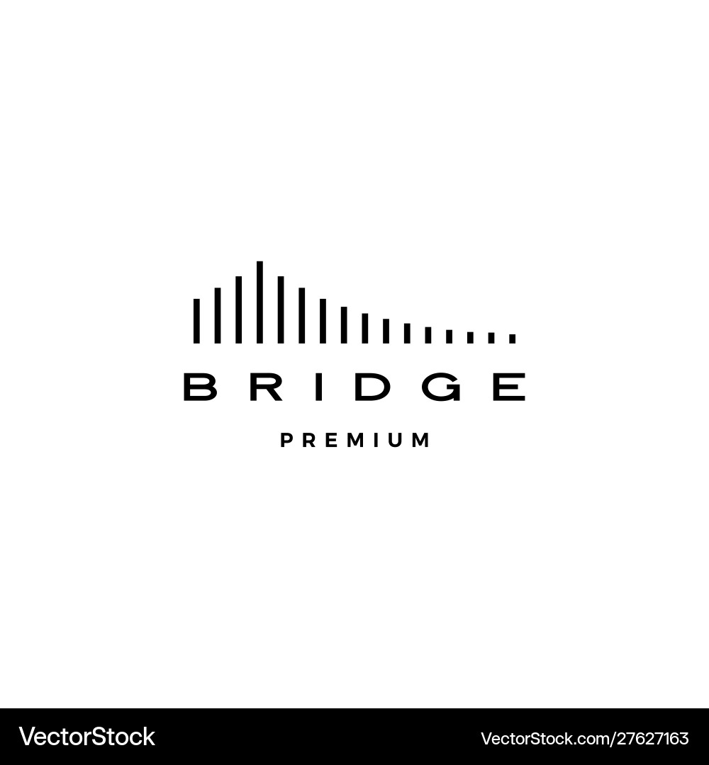 Bridge logo icon line outline monoline Royalty Free Vector