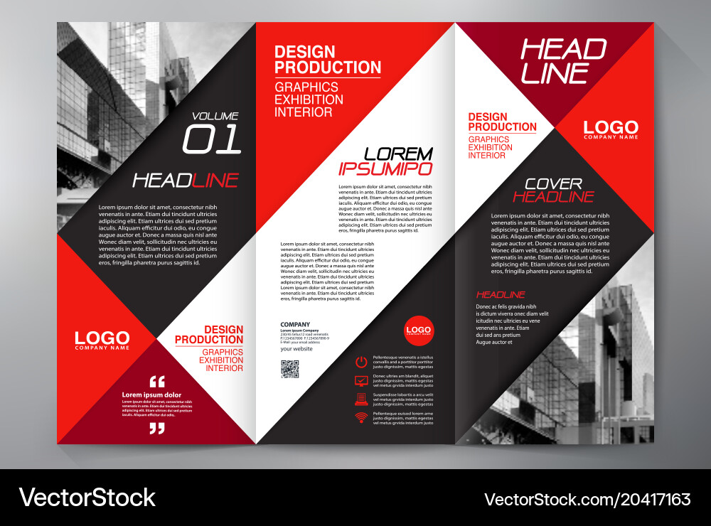 Broschüre 3 Faltflyer Design a4 Template Vektorbild