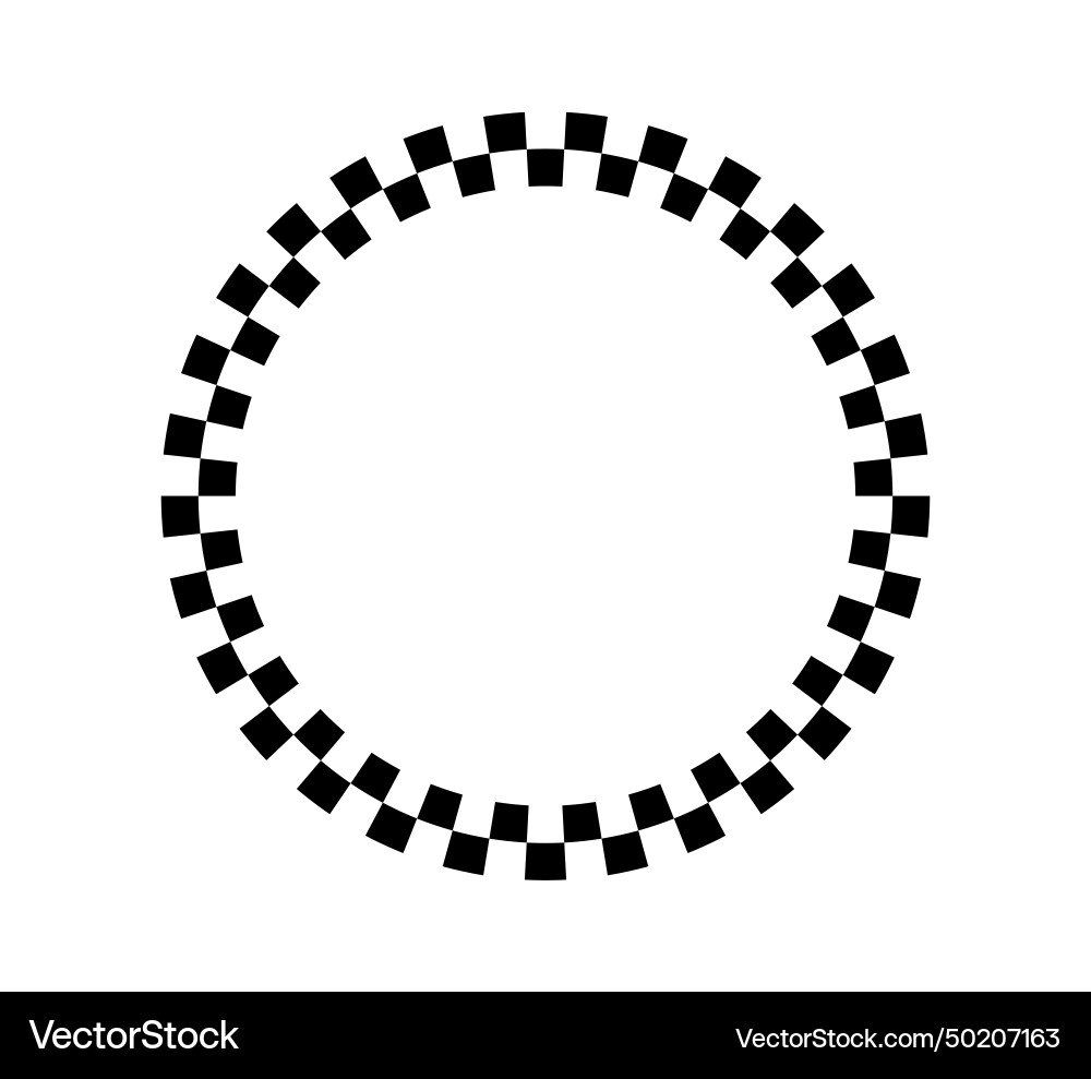 Checkered circle frame Royalty Free Vector Image
