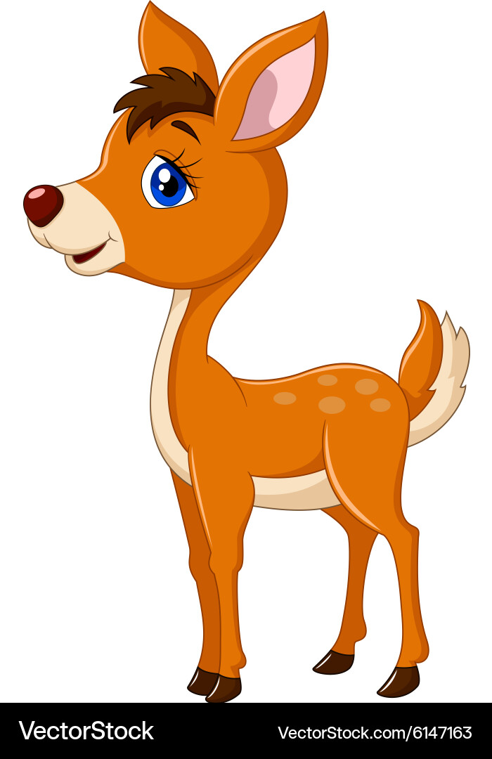 Happy baby deer cartoon posing Royalty Free Vector Image