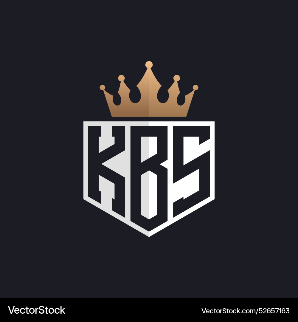 Luxury kbs logo with crown elegant initials Vector Image