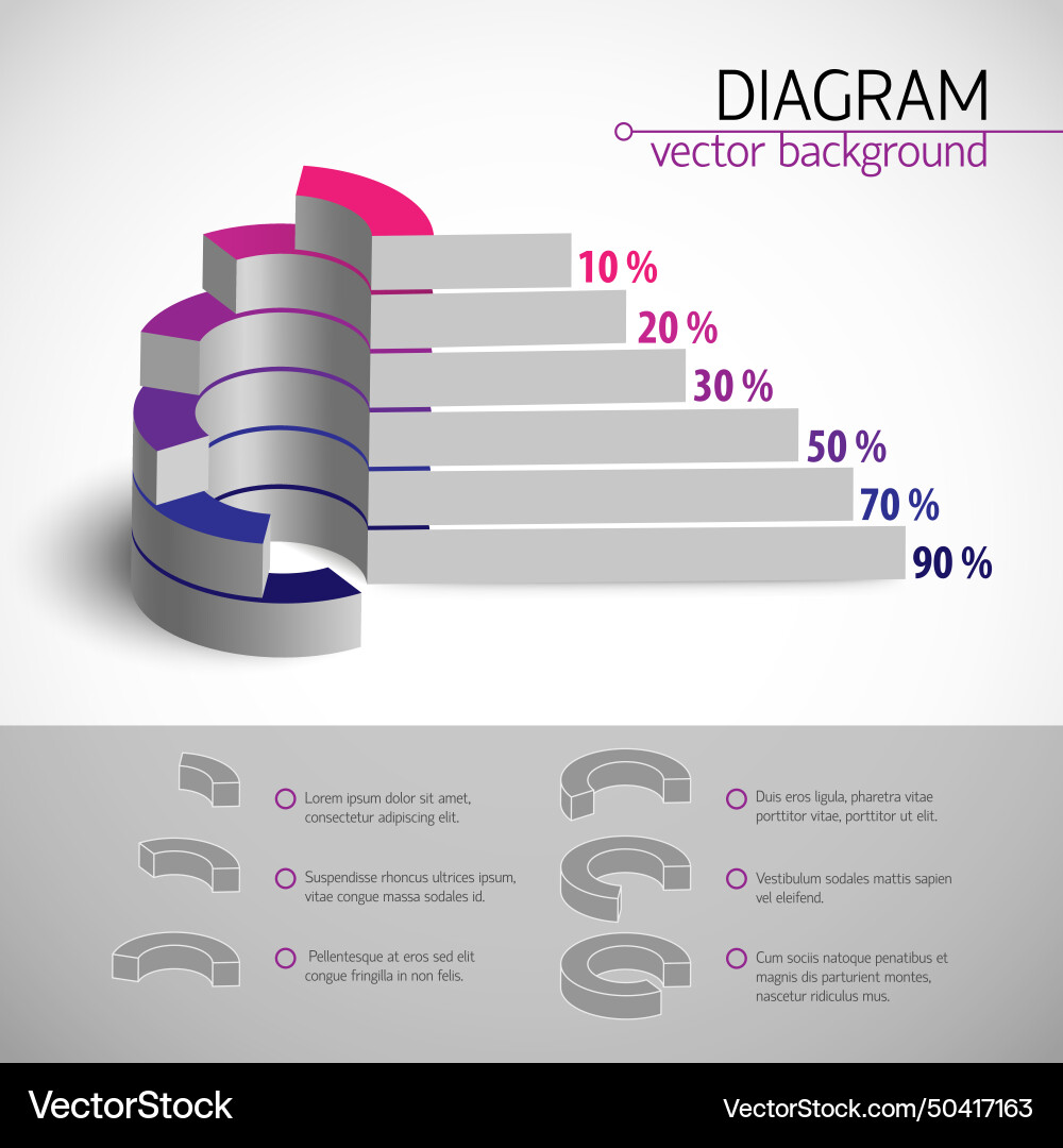 Multicolored diagram template Royalty Free Vector Image