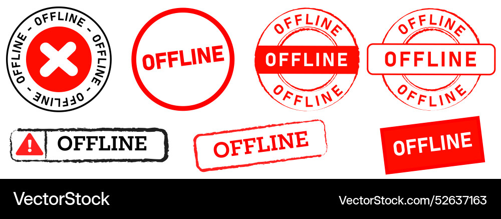 Offline no signal unconnected off service digital Vector Image