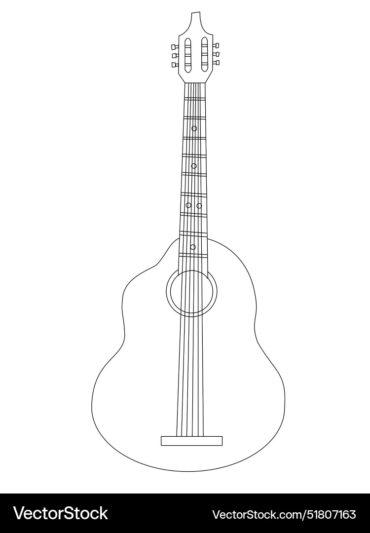 Outline drawing of a classical guitar Royalty Free Vector