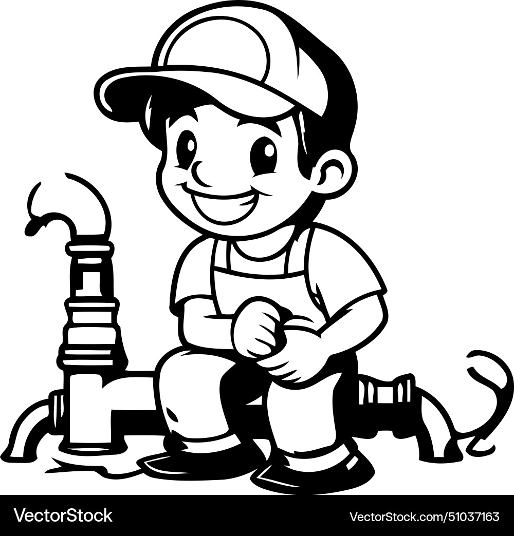 Plumber cartoon character in style Royalty Free Vector Image