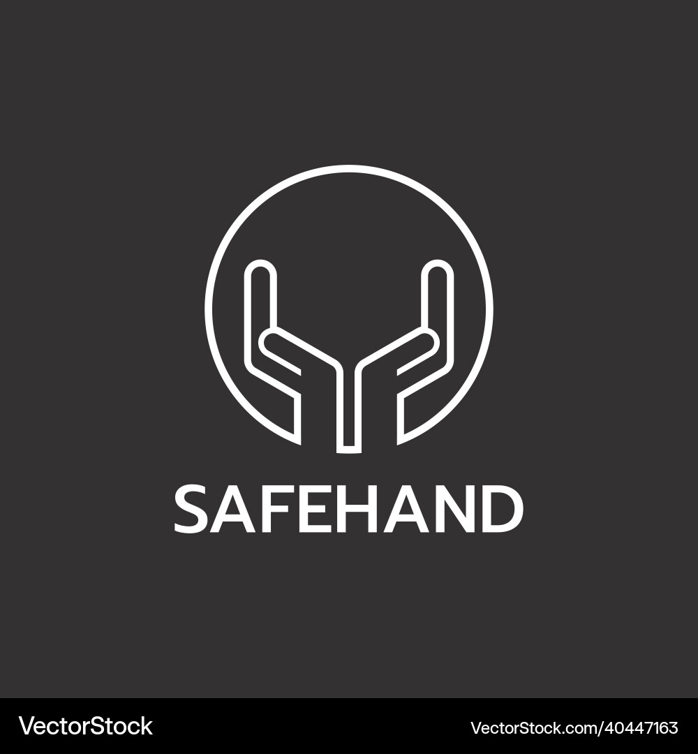 Safe hand logo Royalty Free Vector Image - VectorStock