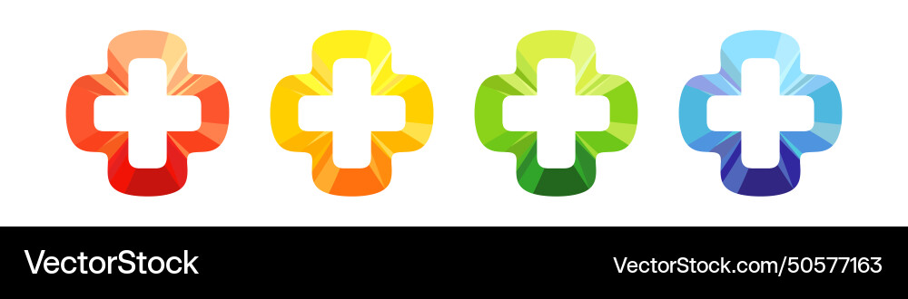 Set of plus icons Royalty Free Vector Image - VectorStock