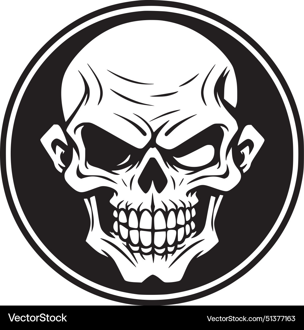 Skull - minimalist and simple silhouette Vector Image