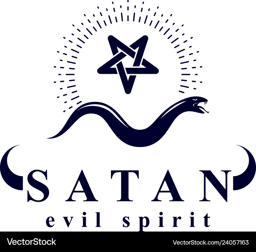 Snake created with a pentacle symbol satan Vector Image